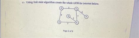 solved c using link state algorithm create the whole lsdb
