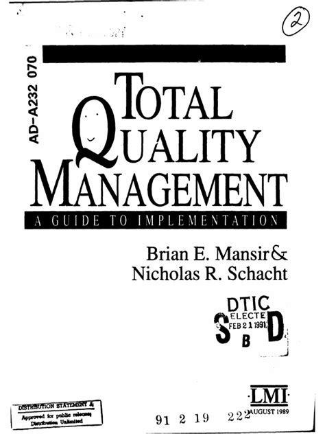 Tqm Implementation Guide Pdf Leadership Quality Management