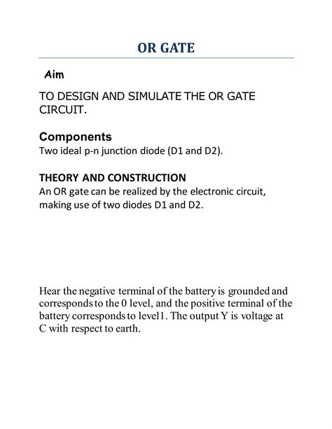 Physics Investigatory On Logic Gates DOCX