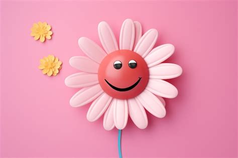 Smiling Flower Emoji Premium Ai Generated Image