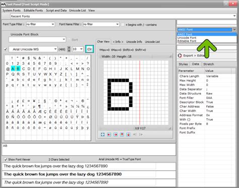 families of fonts in bitmap2lcd bitmap2lcd software tool blog