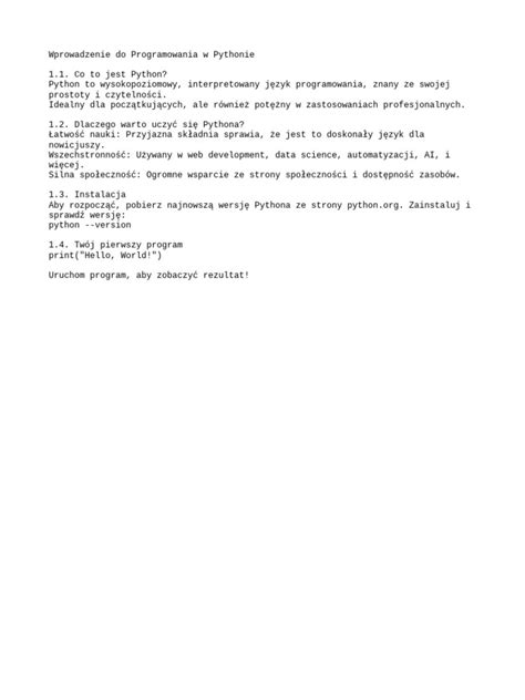 Wprowadzenie Do Programowania W Pythonie Pdf