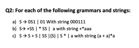 solved 1 give a leftmost derivation for the string 2 give