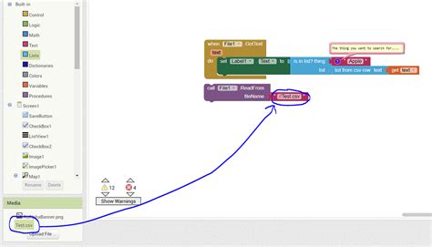 Search For An Item In The Csv File Mit App Inventor Help Mit App