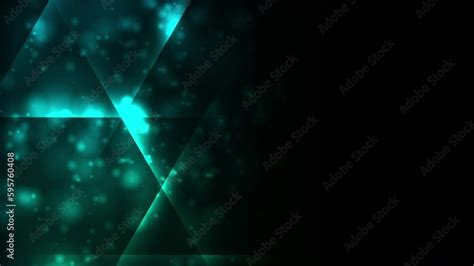 Dark Blue Glowing Bokeh Background With Neon Lines Seamless Looping Motion Design Video