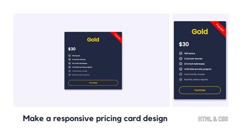How To Make A Responsive Pricing Card Design Html And Css Youtube
