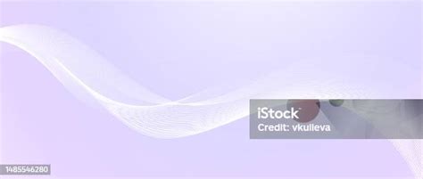 흐르는 웨이브 라인 디자인 추상적인 부드러운 곡선 줄무늬 템플릿입니다 밝은 보라색 배경에 흰색 유체 모양입니다 수평 벡터 벽지 곡선에 대한 스톡 벡터 아트 및 기타 이미지