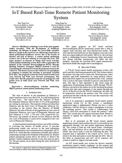 Iotbasedreal Timeremotepatientmonitoring Pdf Computer Network