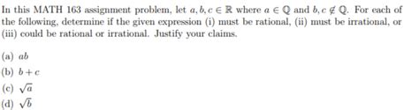 Solved In This Math 163 Assignment Problem Let Abc∈r