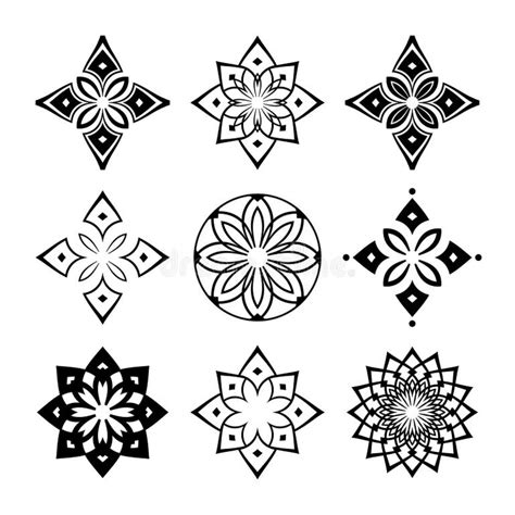 Abstract Decorative Patterns Design Elements Set Stock Vector