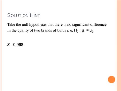 Hypothesis Testing Examples On Z Test PPTX Physics Science