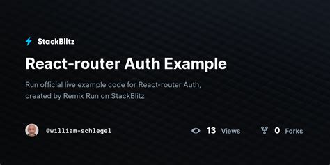 React Router Auth Example Stackblitz