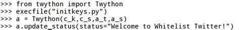 Whitelist 1 Raspberry Pi And Twitter Api Text Mining From Twitter