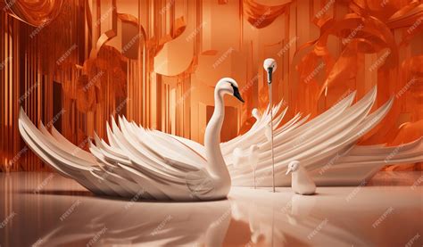 추상 컨셉 아트 백조 배경 프리미엄 Ai 생성 이미지
