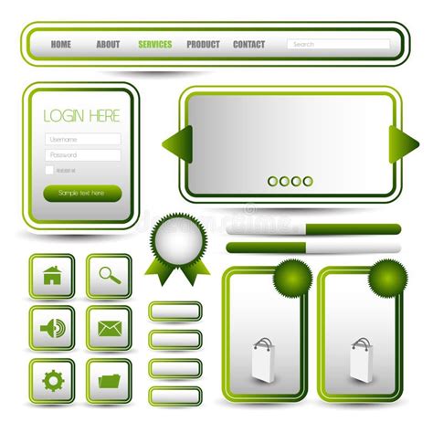 Web User Interface Elements Stock Vector Illustration Of Elements