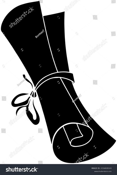 Antique Scroll Isolated Vector Illustration Silhouette Stock Vector