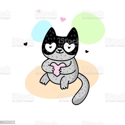 귀여운 봄 고양이입니다 벡터 일러스트 엽서 포스터 옷 이나 액세서리에 대 한 인쇄에 대 한 고양이 새끼에 대한 스톡 벡터 아트 및 기타 이미지 Istock