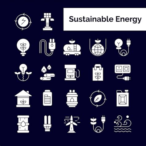 Premium Vector Sustainable Energy Icons Pack Sustainable Energy Symbols Collection Graphic
