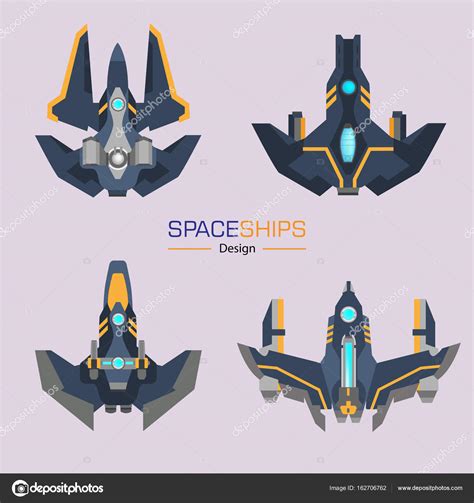 Spaceships Vector Set — Stock Vector © 162706762