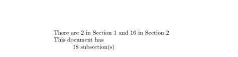 Sectioning How To Count The Total Number Of Subsections Within A