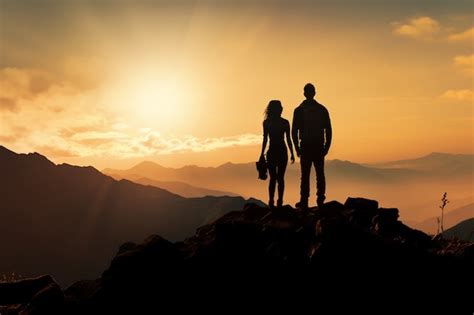 Полный снимок романтической пары путешествующей вместе Ai сгенерированное изображение