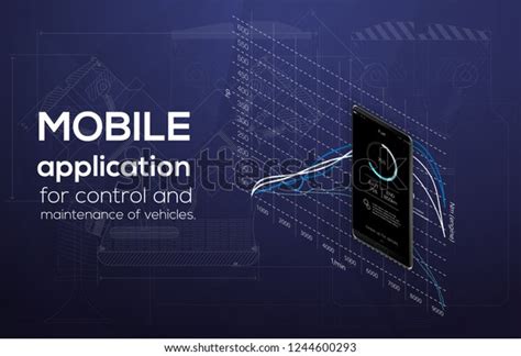 Isometry Mobile Application Smartphone Car Theme Stock Vector Royalty Free 1244600293