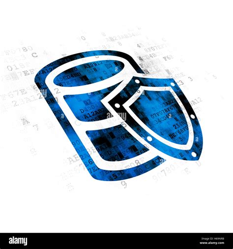 Programming Concept Database With Shield On Digital Background Stock
