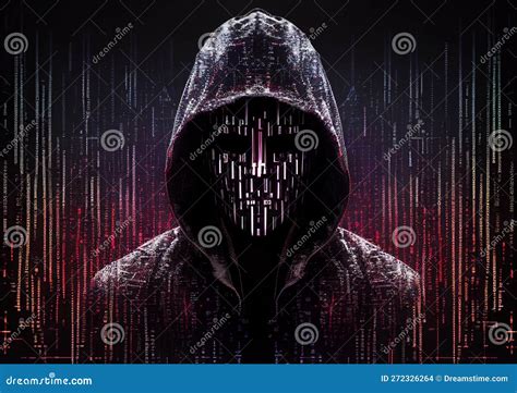 portrait of anonymous hacker concept of hacking cybersecurity