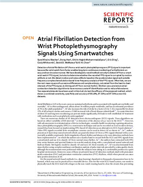 pdf atrial fibrillation detection from wrist photoplethysmography