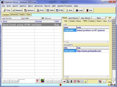 free bug tracker basic database template for organizer advantage