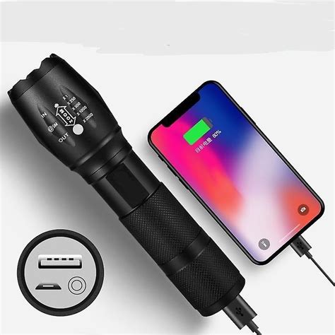 Powerful Rechargeable Mini Led Flashlight Usb Direct Charge Powerbank