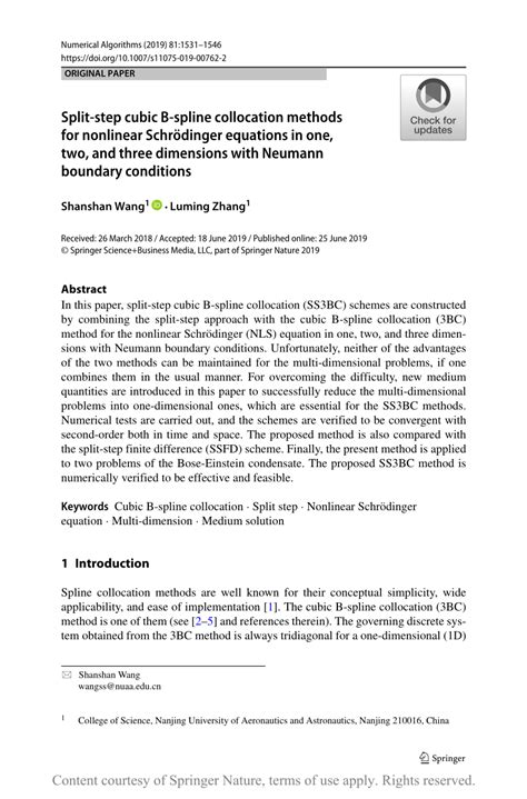 Split Step Cubic B Spline Collocation Methods For Nonlinear Schrödinger