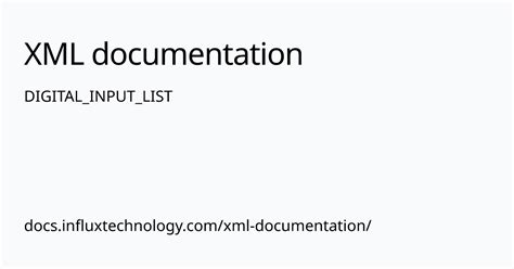 Digitalinputlist Xml Documentation