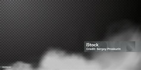 벡터 격리 된 연기 Png 투명한 검은 색 배경에 흰색 연기 질감 증기 연기 안개 구름의 특수 효과 구름에 대한 스톡 벡터 아트