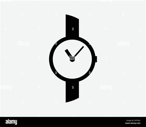Watch Icon Wrist Wristwatch Time Wearable Device Clock Black White Silhouette Symbol Icon Sign