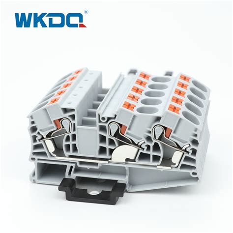 PT Tw Push In Screwless Twin DIN Rail Mounted Terminal Block PE Terminal Block And Push Wire