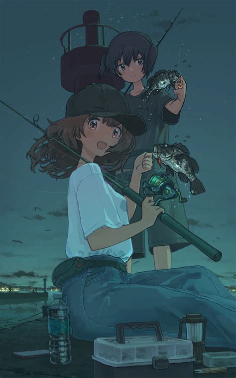 Вечерняя рыбалка Ao Anime Artist Аниме арт Аниме арт
