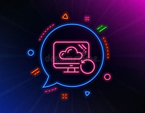 Recovery Cloud Line Icon Backup Data Sign Restore Information Vector Stock Vector