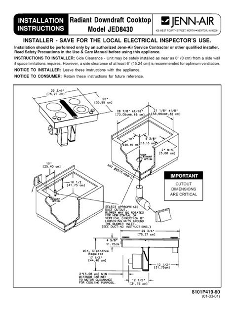 Jenn Air Installation Guide Pdf Electrical Wiring Electrical