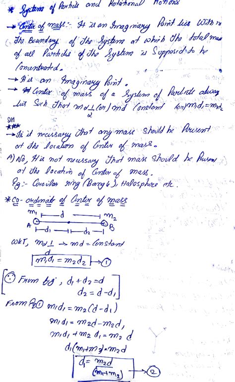 System Of Particles Complete Notes With Example And Imp Formulas