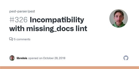 Incompatibility With Missingdocs Lint · Issue 326 · Pest Parserpest