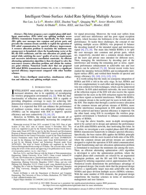 Intelligent Omni Surface Aided Rate Splitting Multiple Access Pdf Mathematical Optimization