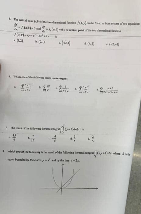 solved 5 the critical point a b of the two dimensional