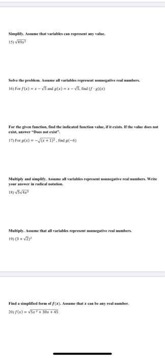 solved simplify assume that variables can represent any