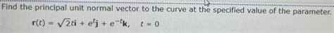 Solved Find The Principal Unit Normal Vector To The Curve At Chegg