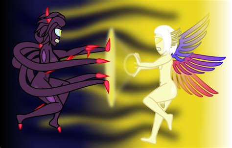 Rule 34 2019 Angry Breasts Dark Deity Dharkon Duo Feathered Wings Feathers Female Fight Galeem