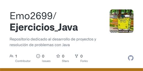 GitHub Emo Ejercicios Java Repositorio dedicado al desarrollo de proyectos y resolución