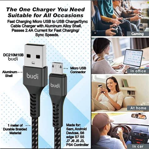 Budi Usb To Micro Chargesync Cable 2a 1 Meter Buy Best Price In Uae