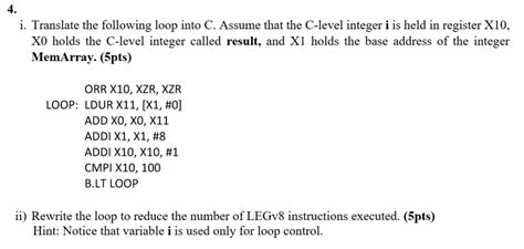 i translate the following loop into c assume that