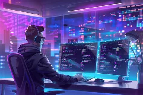 Data Science Digital Technology Concept Computer Science Engineer Programming On Laptop At Smart